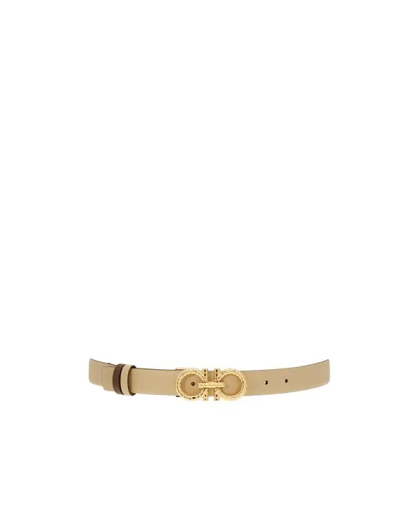 FERRAGAMO Reversible Leather Belt With Gancini Buckle