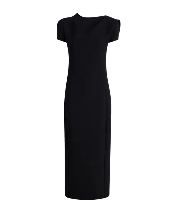 Khaite Short Sleeve Backless Midi Dress - Black