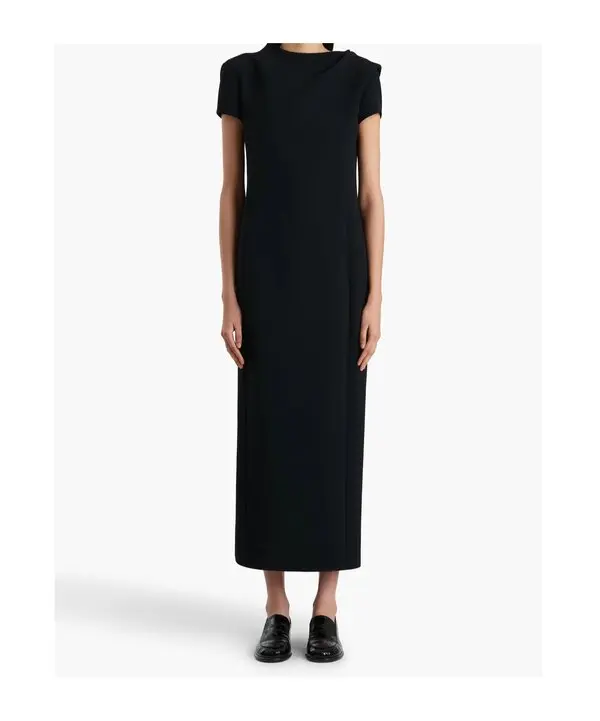 Khaite Short Sleeve Backless Midi Dress - Black