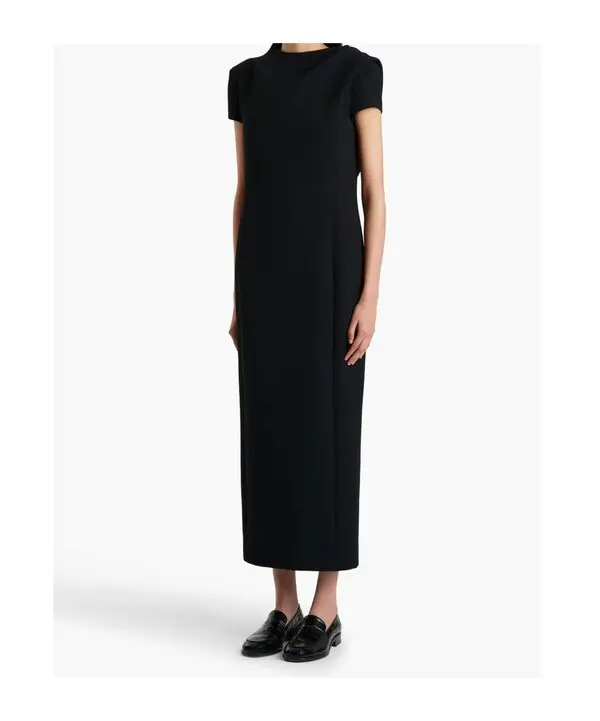 Khaite Short Sleeve Backless Midi Dress - Black
