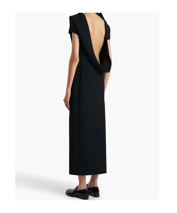 Khaite Short Sleeve Backless Midi Dress - Black