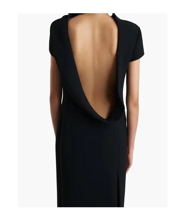 Khaite Short Sleeve Backless Midi Dress - Black