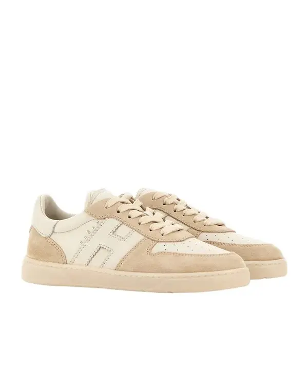 Hogan Suede And Nappa Leather Sneakers - Beige