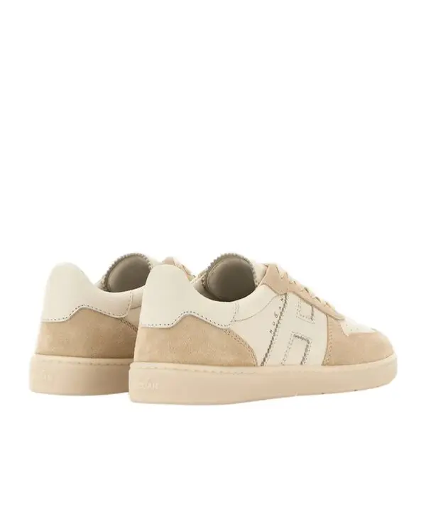 Hogan Suede And Nappa Leather Sneakers - Beige