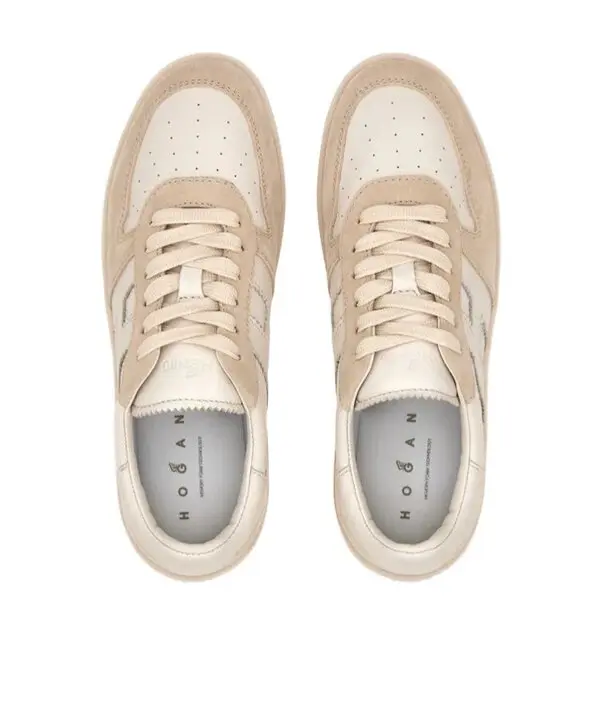 Hogan Suede And Nappa Leather Sneakers - Beige