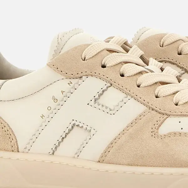 Hogan Suede And Nappa Leather Sneakers - Beige
