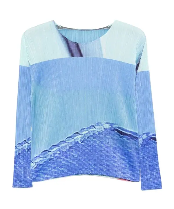 PLEATS PLEASE BY ISSEY MIYAKE Long Sleeve Printed Top
