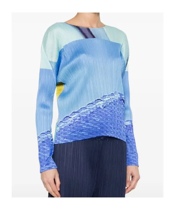 PLEATS PLEASE BY ISSEY MIYAKE Long Sleeve Printed Top