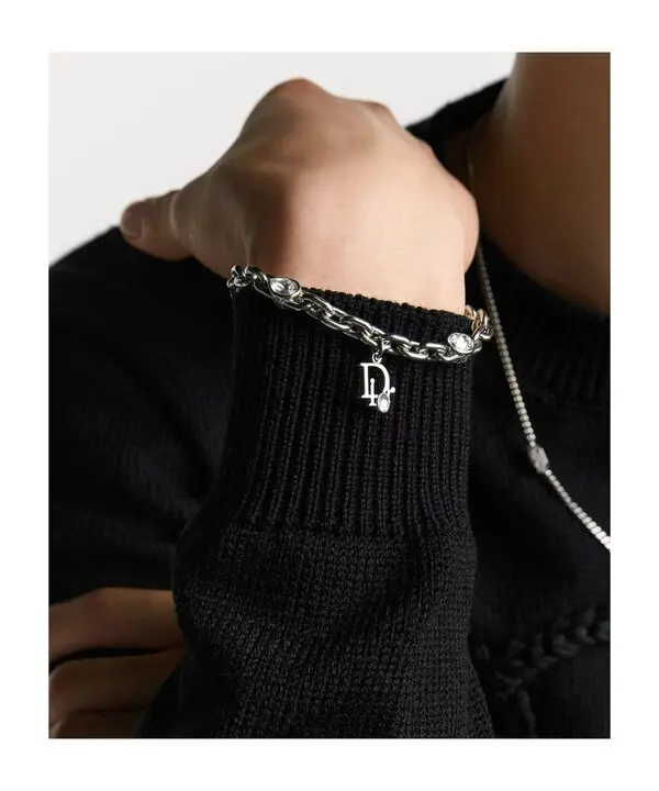 Dior Sparkle Chain Link Bracelet - White