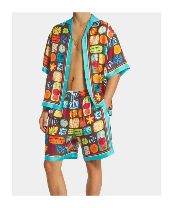 Dsquared2 Summer Lovers Drop Shoulder Bowling Shirt - Multi-color
