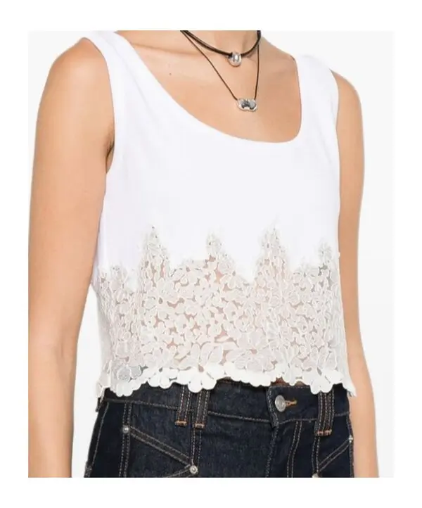Ermanno Scervino Sleeveless Lace-detail Top