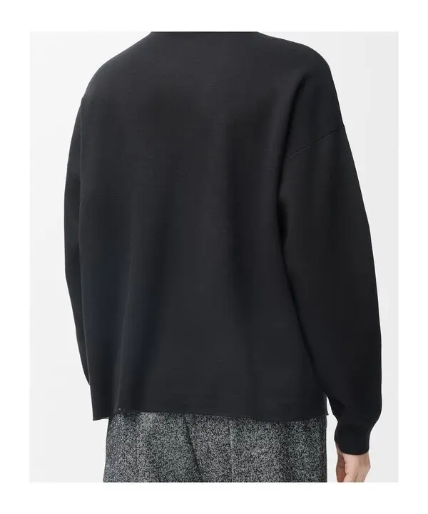 Loewe Anagram Intarsia Crewneck Jumper - Black/white