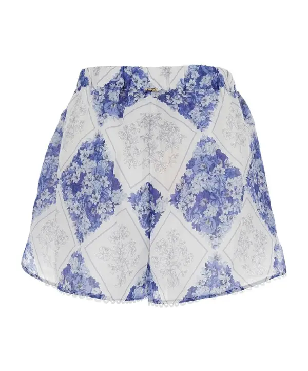 TWINSET Lace Trim Floral-printed Shorts - White