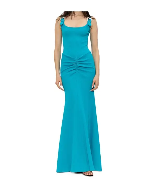 Versace Buckled Long Dress - Blue
