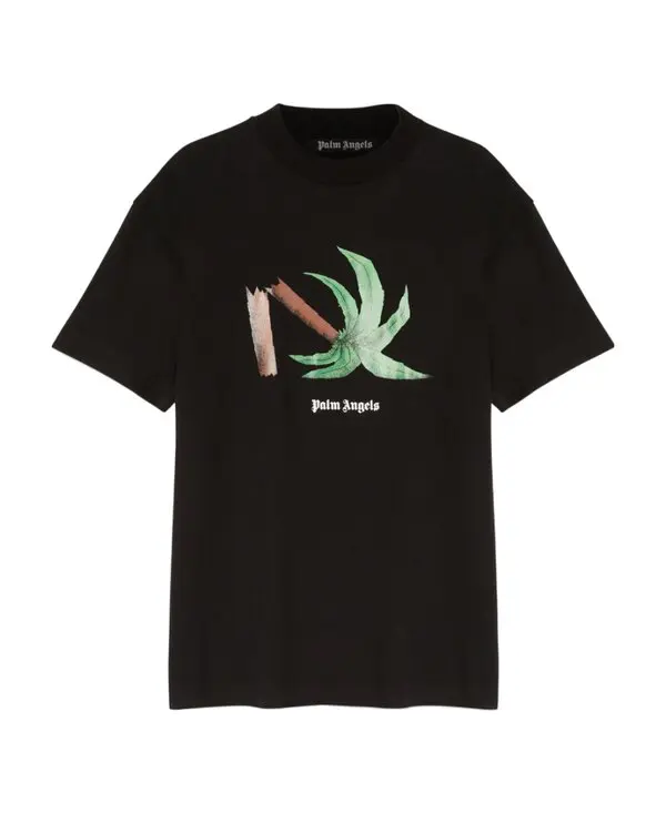 Palm Angels Broken Palm Print T-shirt - Black