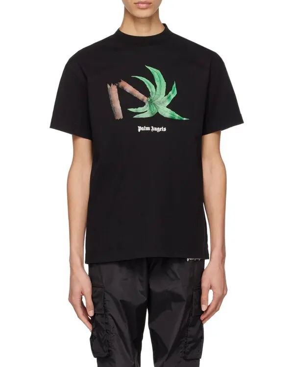 Palm Angels Broken Palm Print T-shirt - Black