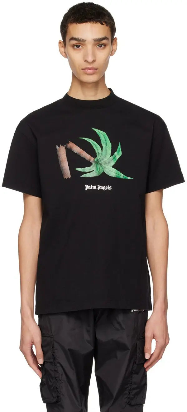 Palm Angels Broken Palm Print T-shirt - Black