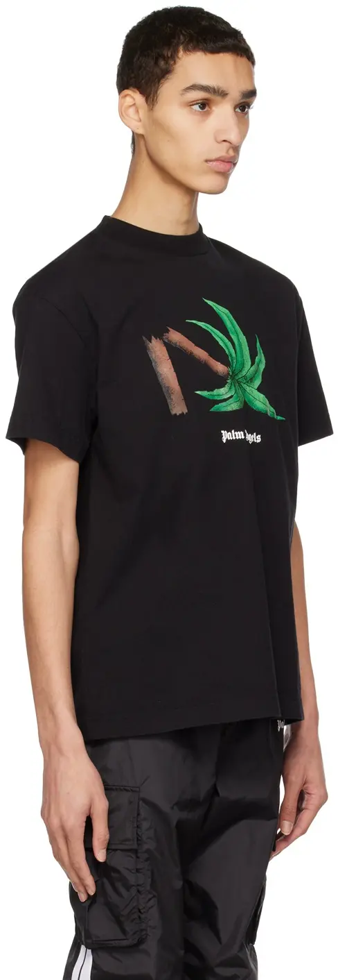 Palm Angels Broken Palm Print T-shirt - Black