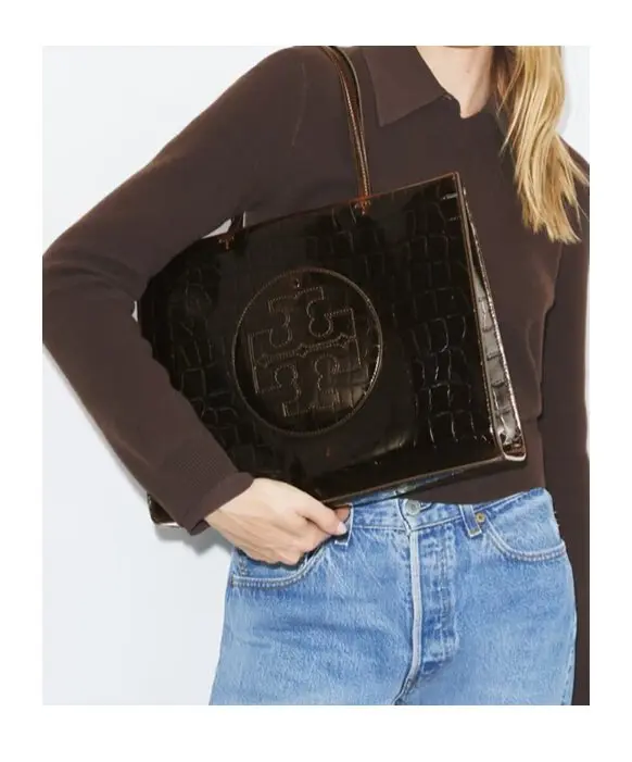 Tory Burch Croc-embossed Logo Detail Tote Bag