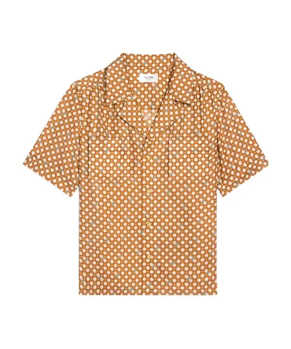 Celine Pajama Shirt In Silk Twill - Nude