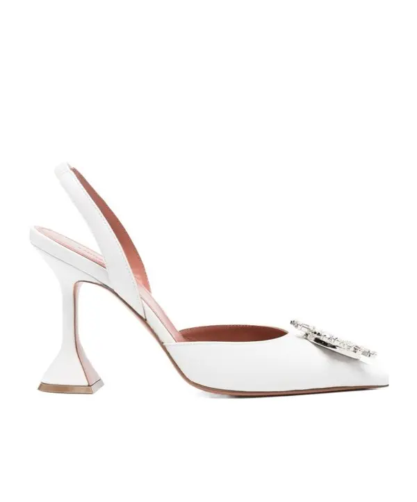 Amina Muaddi Open-toe High-heeled Sandals With Crystal Embellishments