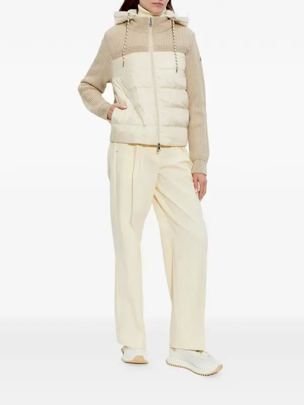 Moncler Quilted Cardigan With Drawstring Hood - Snow-white