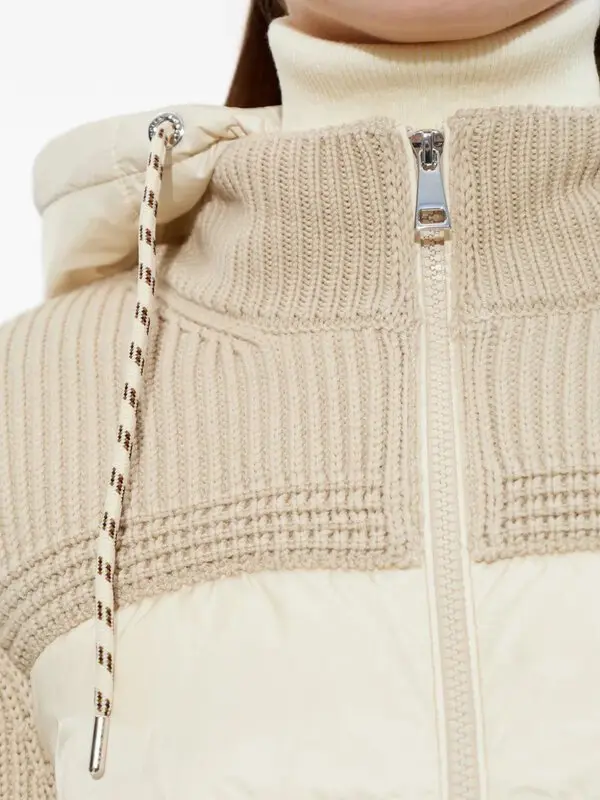 Moncler Quilted Cardigan With Drawstring Hood - Snow-white