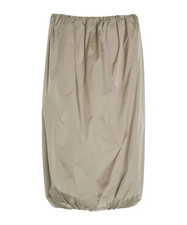 AMOMENTO Taffeta Shirred Dress