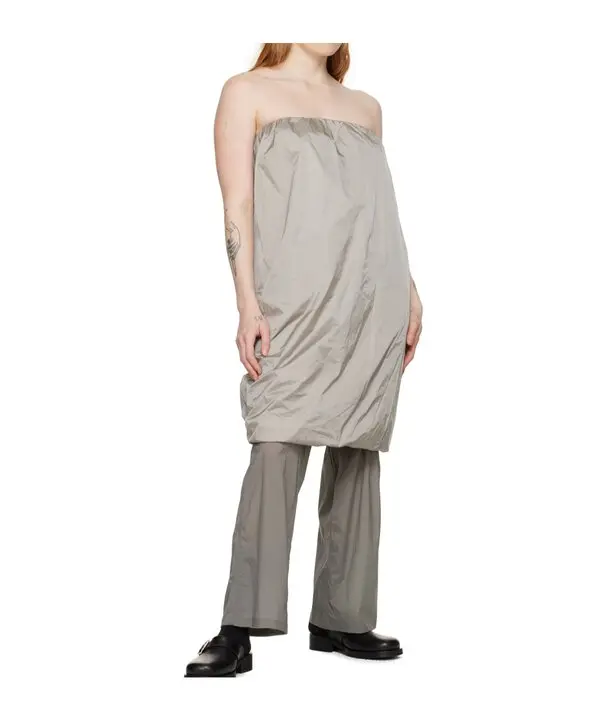 AMOMENTO Taffeta Shirred Dress