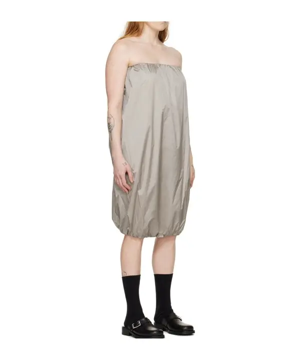 AMOMENTO Taffeta Shirred Dress