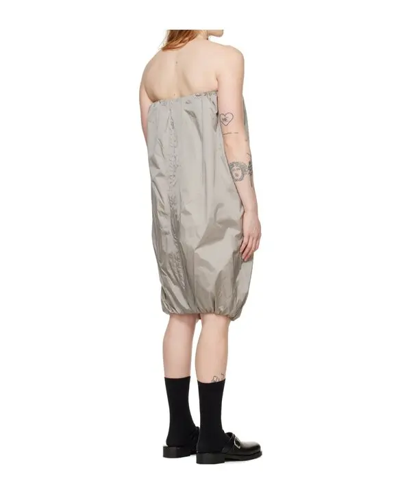AMOMENTO Taffeta Shirred Dress