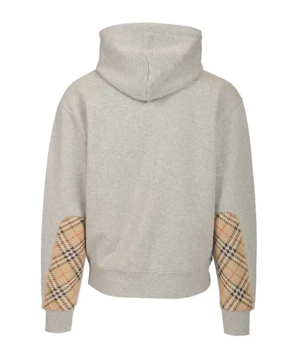 Burberry Checked Sleeve Drawstring Hoodie
