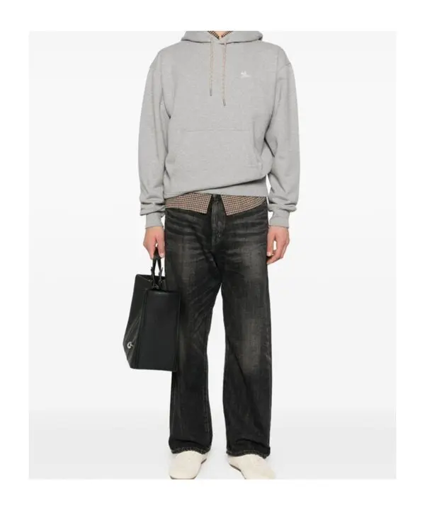Burberry Checked Sleeve Drawstring Hoodie