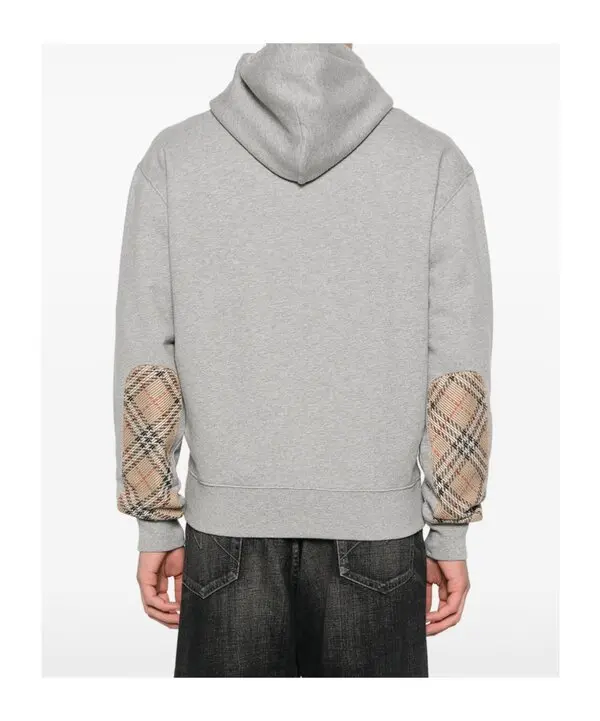 Burberry Checked Sleeve Drawstring Hoodie