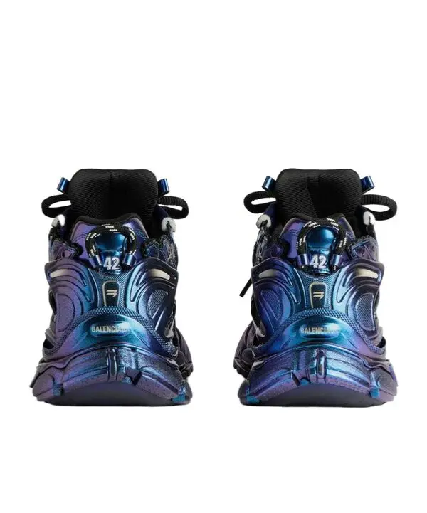 Balenciaga Runner Iridescent Lace-up Sneakers - Blue
