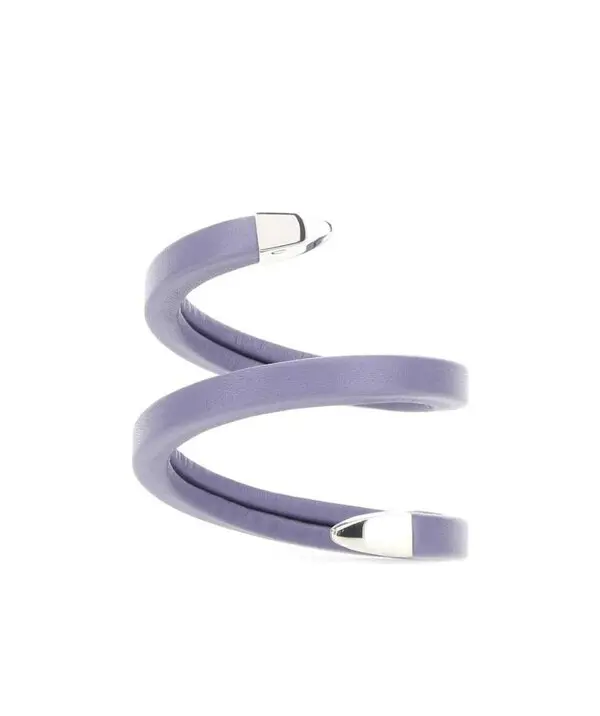 Bottega Veneta Wrap Cuff Bracelet With Silver Hardware - Purple