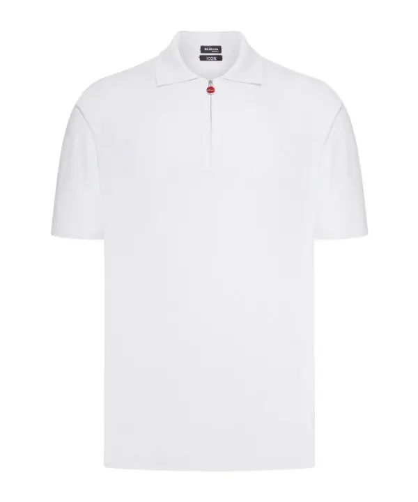 Kiton Zip Cotton Polo Shirt - White