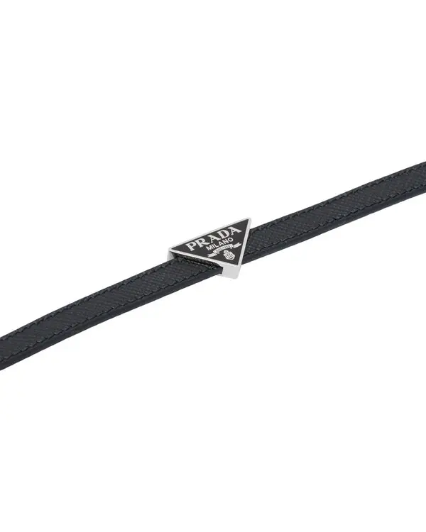 Prada Logo Plaque Bracelet - Black