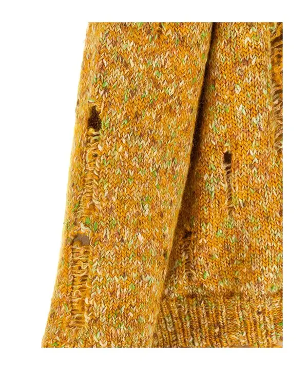 R13 Distressed Knitted V-neck Cardigan