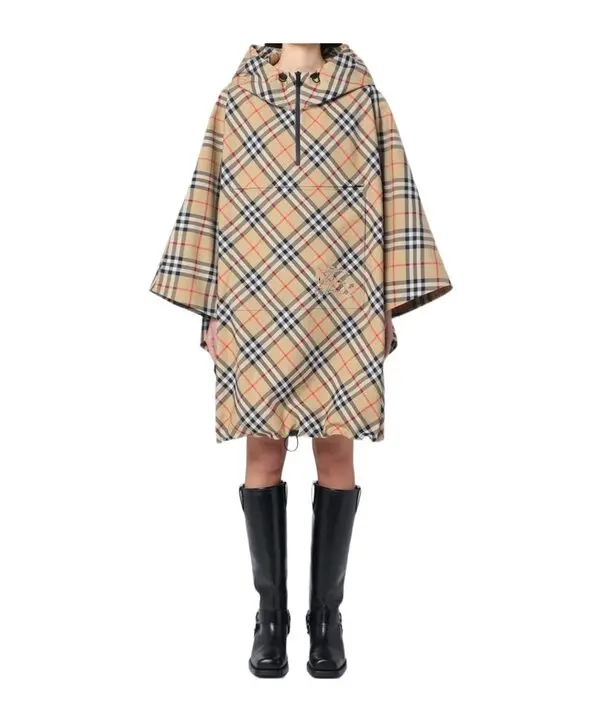 Burberry Checked Hooded Cape