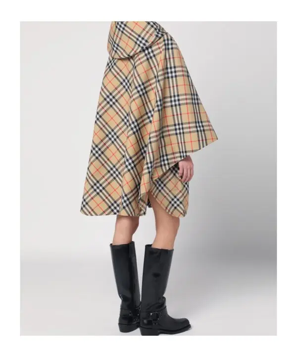 Burberry Checked Hooded Cape