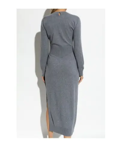 Givenchy Knitted Midi Dress With Side Vents - Grey