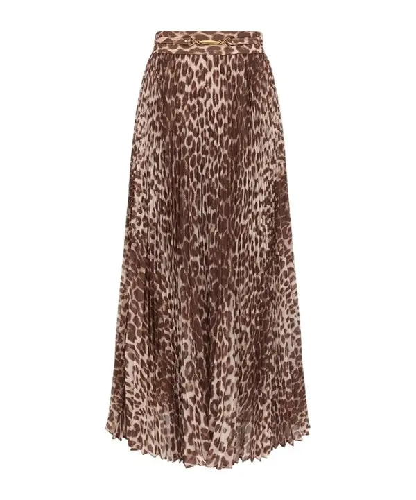 Zimmermann Sunray Pleated Skirt - Brown