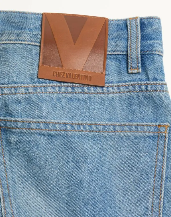 Valentino Garavani Logo-patch Straight Leg Jeans