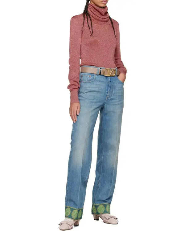Valentino Garavani Logo-patch Straight Leg Jeans