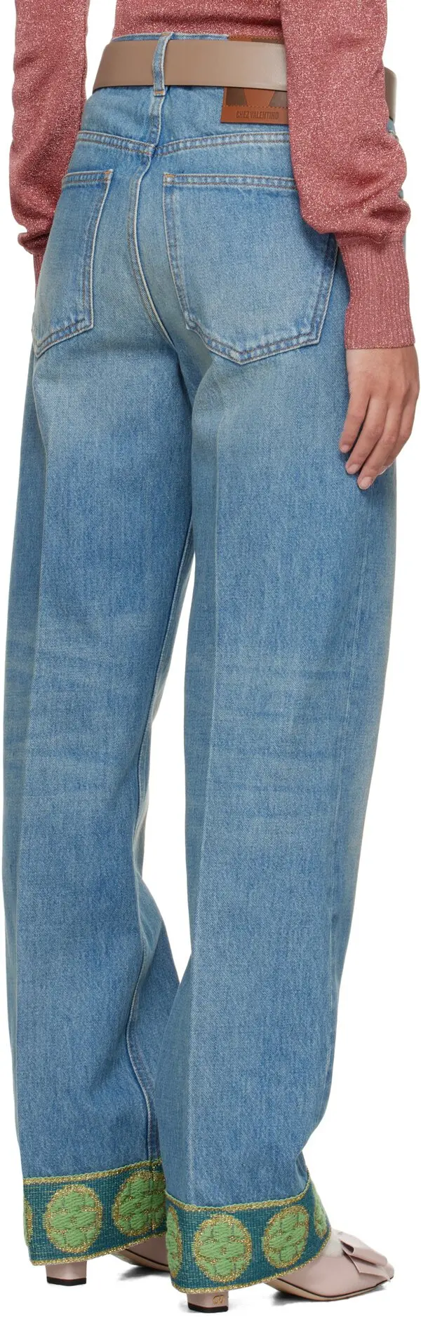 Valentino Garavani Logo-patch Straight Leg Jeans