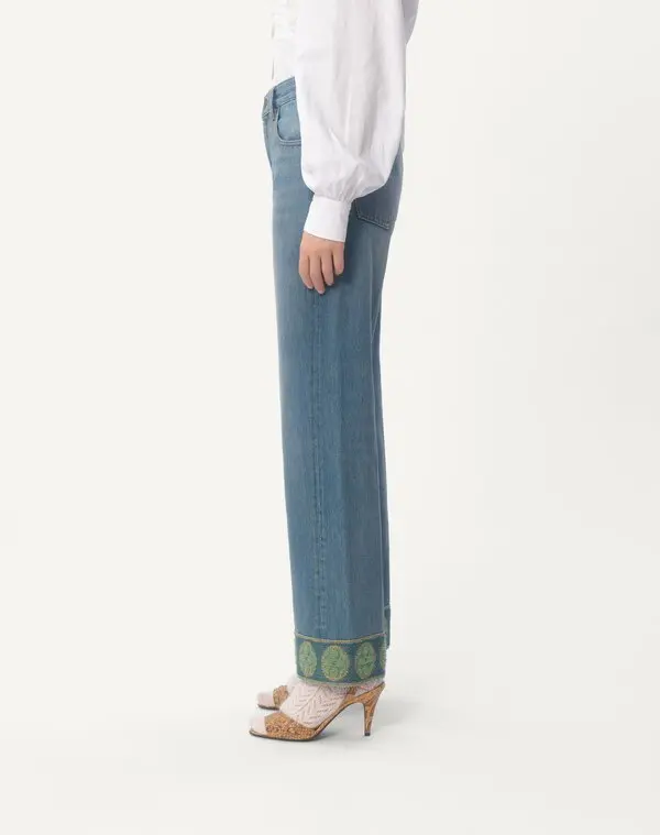 Valentino Garavani Logo-patch Straight Leg Jeans