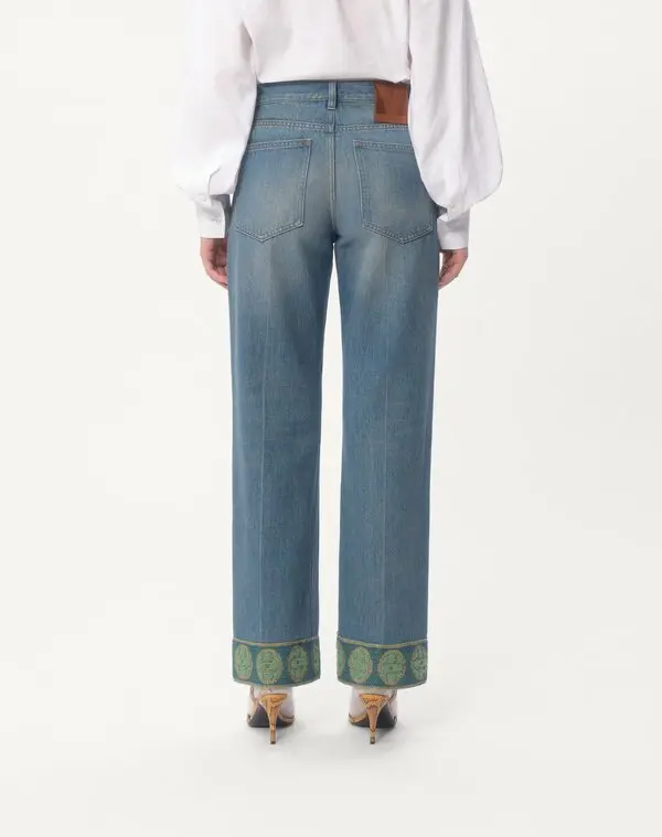 Valentino Garavani Logo-patch Straight Leg Jeans