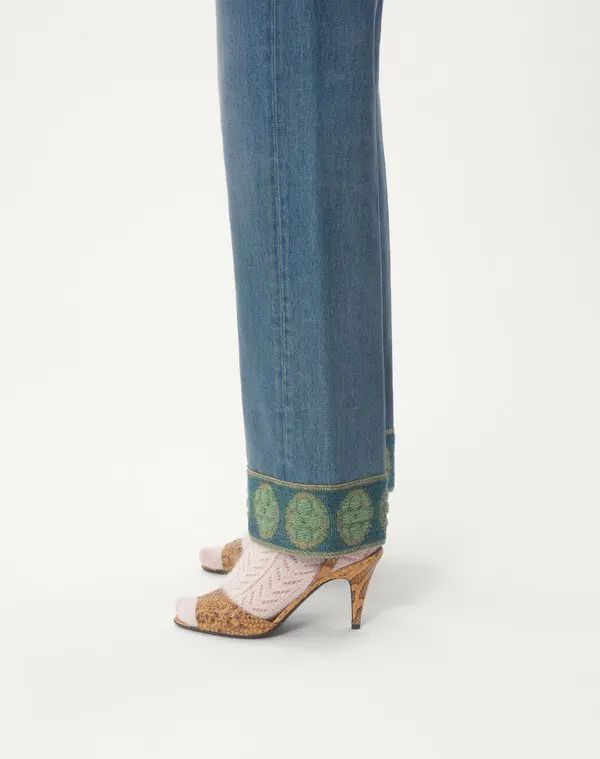 Valentino Garavani Logo-patch Straight Leg Jeans