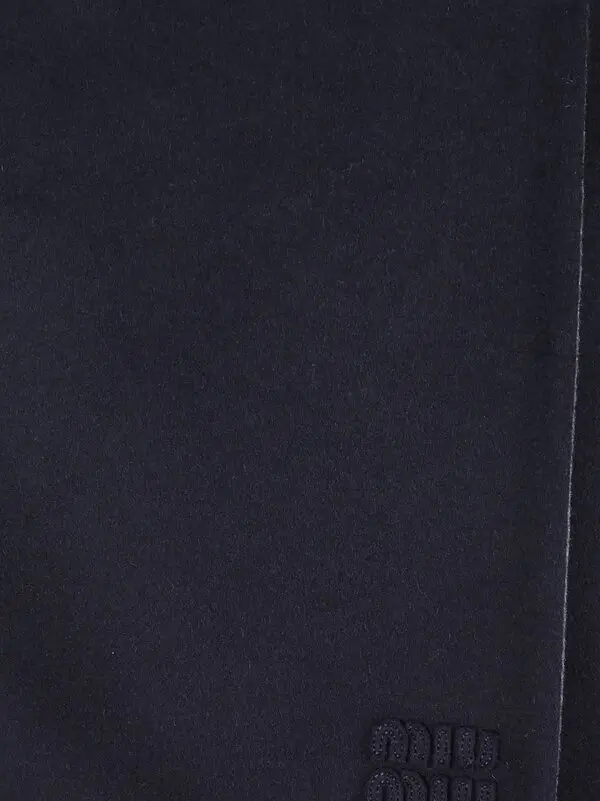 Miu Miu Flannel Logo Mini Skirt